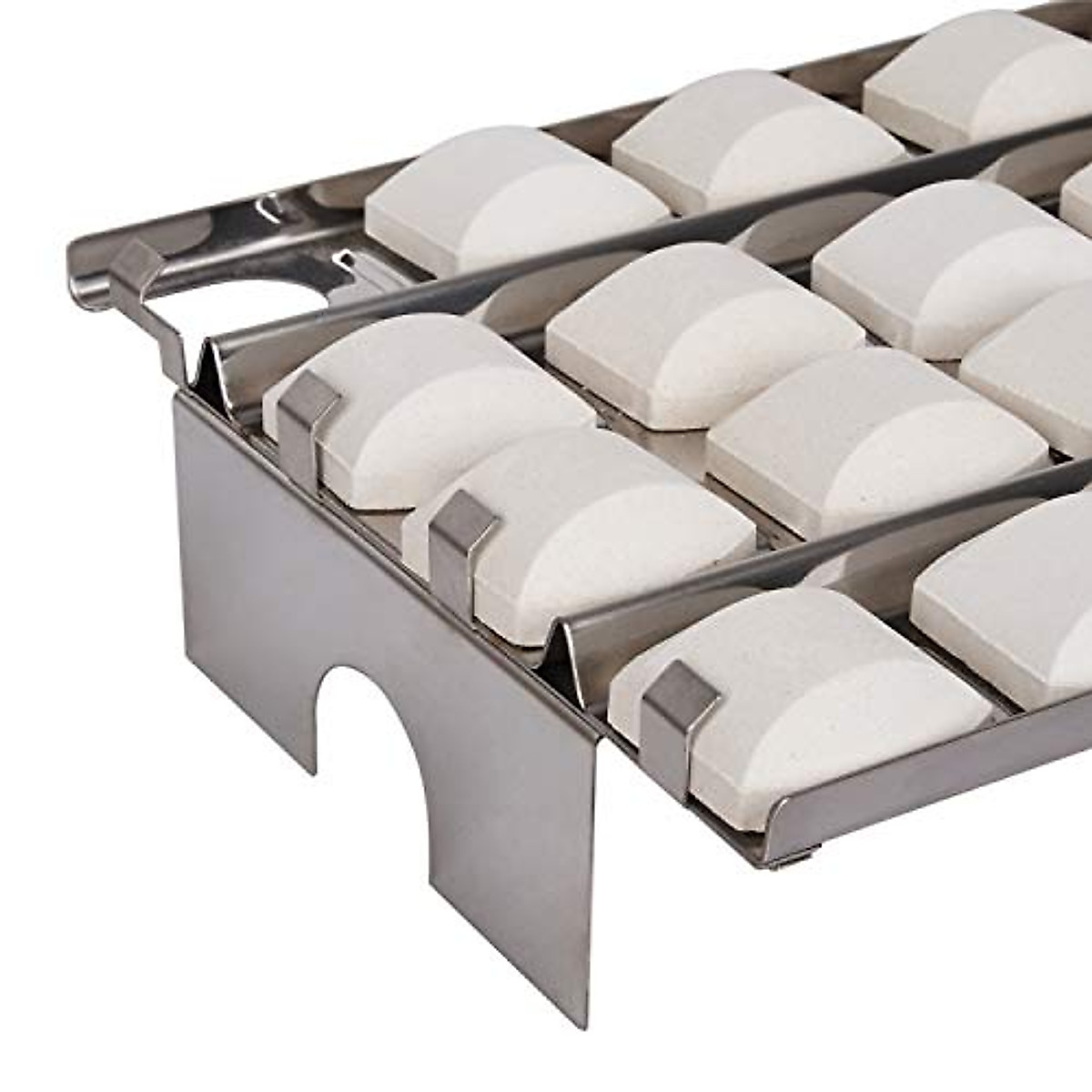 GasSaf Heat Plate for Lynx CS30, L27, L30, L30PSP, L30APSFR, L36, L42, L54, LBQ27FR Gas Grill, 50-Pack Ceramic Briquettes & 2-Pack Stainless Steel Briquette Trays