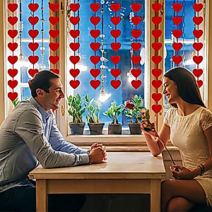 80 Red Felt Heart Garland Valentine Garland for Valentine's Day Wedding Birthday Party Supplies