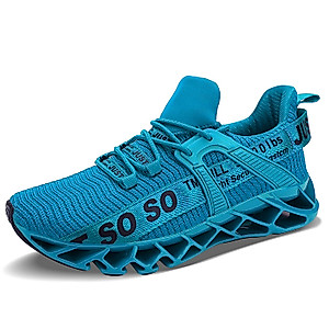 UMYOGO Women's Athletic Running Shoes Air Cushion Mesh Sneakers Lightweight Tennis Sports Breathable Walking Easy Shoes Outdoor Sky Blue