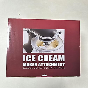 Gdrtwwh Ice Cream Attachment for Kitchenaid Stand Mixer,Ice Cream & Sorbet Gelato Maker,Fits Kitchenaid 4.5-5Qt Stand Mixer and 5-6-7Qt Bowl-Lift(Dishwasher Safe)