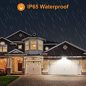 LEPOWER 1000LM Solar Security Lights, Solar Motion Sensor Light Outdoor with 2 Adjustable Head, 5500K White Light, IP65 Waterproof Solar Flood Lights Outdoor for Garage, Yard, Patio(White)