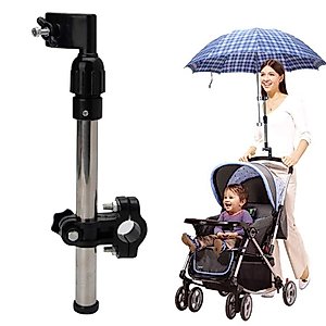 5661 Baby Stroller Umbrella Clamp, 360° Adjustable Umbrella Stand, Outdoor Beach Fishing Umbrella Mount Holder, Clip Umbrella Holder for Bike, Chair, Stroller, Pram, Wheelchairs, 1 Count (Pack of 1)