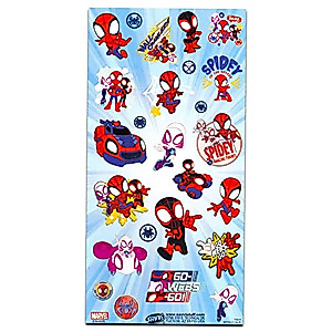 Spidey and His Amazing Friends Mini Backpack with Lunch Box Set - Bundle with 11'' Spiderman Backpack, Spidey Lunch Bag, Water Bottle, Stickers, More | Spiderman Backpack for Toddlers