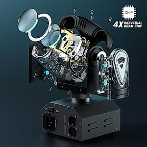 DJ Lights Moving Head U`King Mini LED Moving Head Light RGBW Stage Lighting Beam Spot Lights by DMX 512 Sound Activated Control for Wedding Disco Party Indoor (Set of 2)