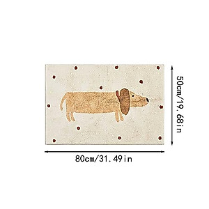 Scceatti Fluffy Rugs for Bedroom 3x2Feet Machine Washable Bedroom Rug Rugs Large Cute Dachshunds Rug Cute Living Room Bedroom Rug Bedside Puppy Blanket Kids Room Anti Fall Game Crawling Rug Washable