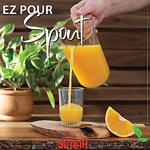 Simax Glass Pitcher, 32 Ounce (1 Quart) Borosilicate Glass, Hot and Cold Safe Iced Tea Pitchers for Drinks, Glass Water Pitcher, Cocktail Jug, Lemonade Pitcher, Sangria Pitchers, Juice Pitchers