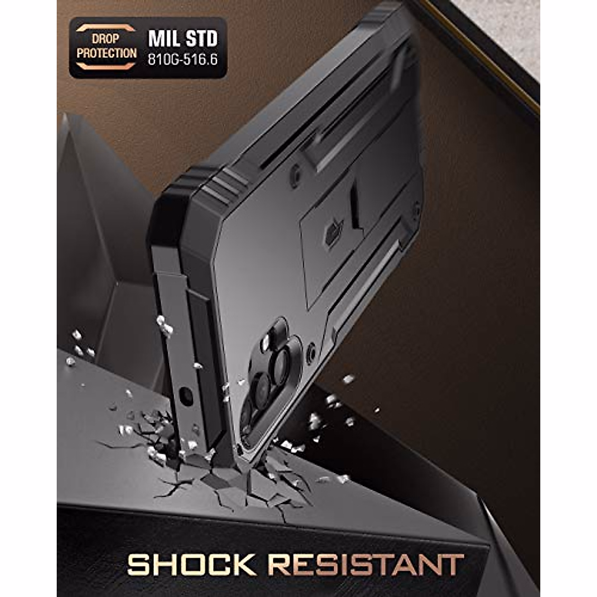 Poetic Revolution Series Case for Samsung Galaxy A32 5G, Full-Body Rugged Dual-Layer Shockproof Protective Cover with Kickstand and Built-in-Screen Protector, Black