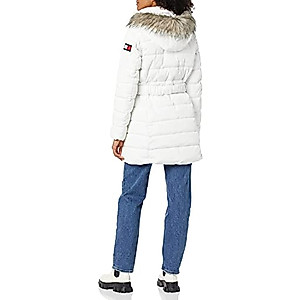 Tommy Hilfiger womens Tommy Hilfiger Women's Puffer Jacket, Cloud White, Medium US