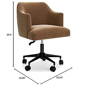Signature Design by Ashley Austanny Home Office Desk Chair, 23" W x 23" D x 34" H, Light Brown
