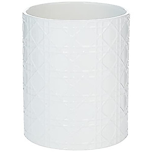 Kassatex ARN-WB Rattan Wastebin, White