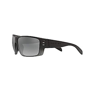 Native Eyewear Griz Polarized Rectangular Sunglasses, Smoke Fade/Silver Reflex, 66 mm