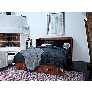 AFI Southampton Murphy Bed Chest with Charging Station, Queen, Walnut