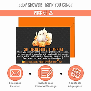 Paper Clever Party Little Boo Baby Shower Thank You Cards with Envelopes Gender Neutral Prewritten Note with Personalized Message, 4x6, 25 Pack