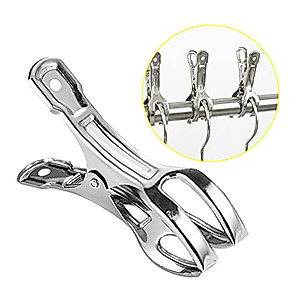 LINNNZI Greenhouse Clips, 4.3 inch Garden Clips, Stainless Steel Plant Clips Clamps with Strong Grip for Garden Hoops Film Row Cover Netting Towel Clothesline