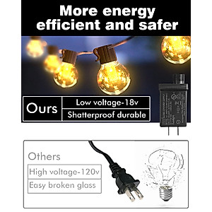 FREECUBE 50 Led Outdoor String Lights G40 Globe, 49FT Dimmable Patio Lights with Remote, 4 Modes, Timer, Waterproof Outdoor String Lights for Yard, Balcony, Backyard Festival Decor