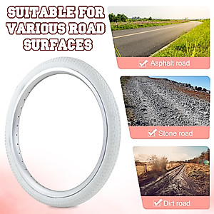 WEEROCK Two Pack 20 Inch 20 * 1.75 White Bicycle Tire,Bike Tyre for 20 Inch MTB, Kid Bike,Child Bicycle, Student Bike, Girl Bicycle, Tricycle.