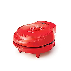 BETTY CROCKER Donut Maker, Mini Donut Maker with Nonstick Surface, Mini Donut Maker Machine with Cool Touch Handle & Makes 7 Delicious Fresh Donuts in Minutes, Red