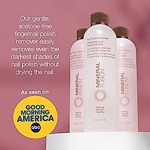 Mineral Fusion Nail Polish Remover, Acetone-Free & Non Drying for Regular & Shellac Nail Polishes, 6 Ounce