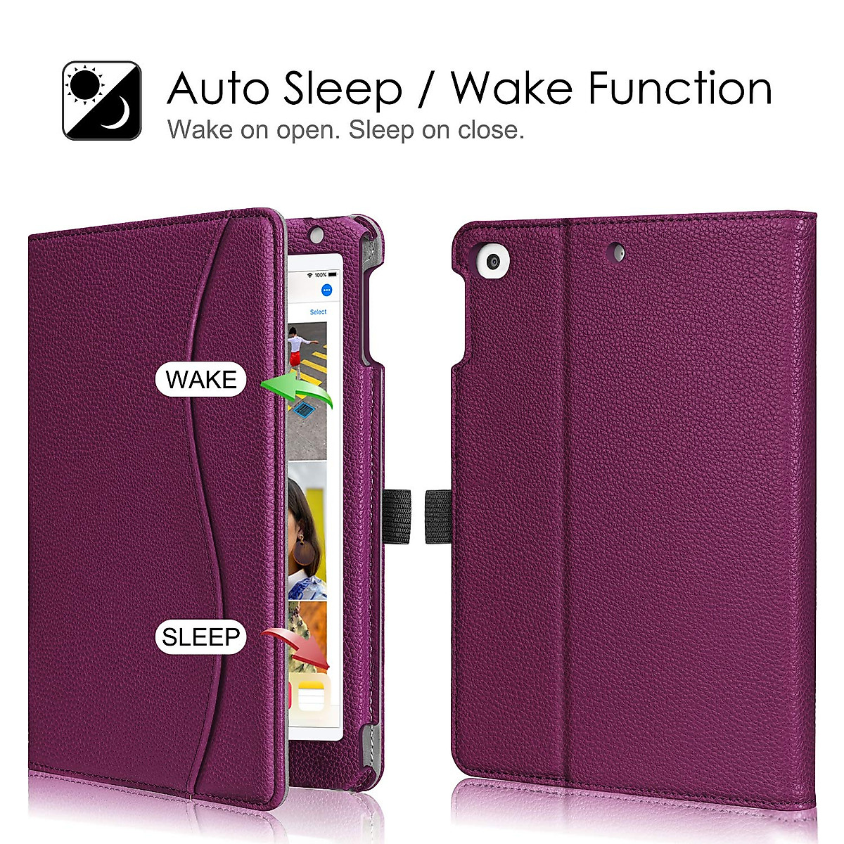 Fintie Case for iPad Mini 4 - [Corner Protection] Multi-Angle Viewing Folio Smart Stand Protective Cover with Pocket, Auto Wake/Sleep, Compatible with iPad Mini 5th Gen 2019 (Purple)
