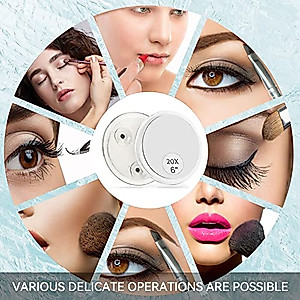 MIYADIVA 20x Magnifying Mirror, Small Magnifying Mirror with Suction Cup, Magnified Mirror, Close Up Mirror for Precise Details of Makeup, Super Magnification, 6" Dia