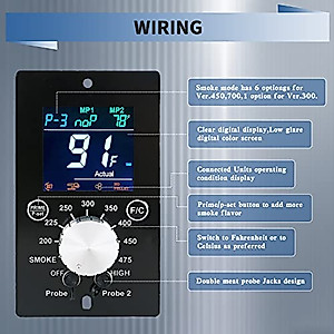 Pit Boss Control Board Digital Thermostat Kit Replacement for Universal Grill and Smoker PID Control Board/Thermostat for Pit Boss/Traeger/Zgrill Pellet Grill Smoker