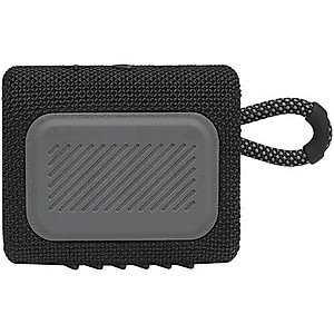 JBL GO 3 Waterproof Ultra Portable Bluetooth Speaker Bundle with Megen Hardshell Case (Black)