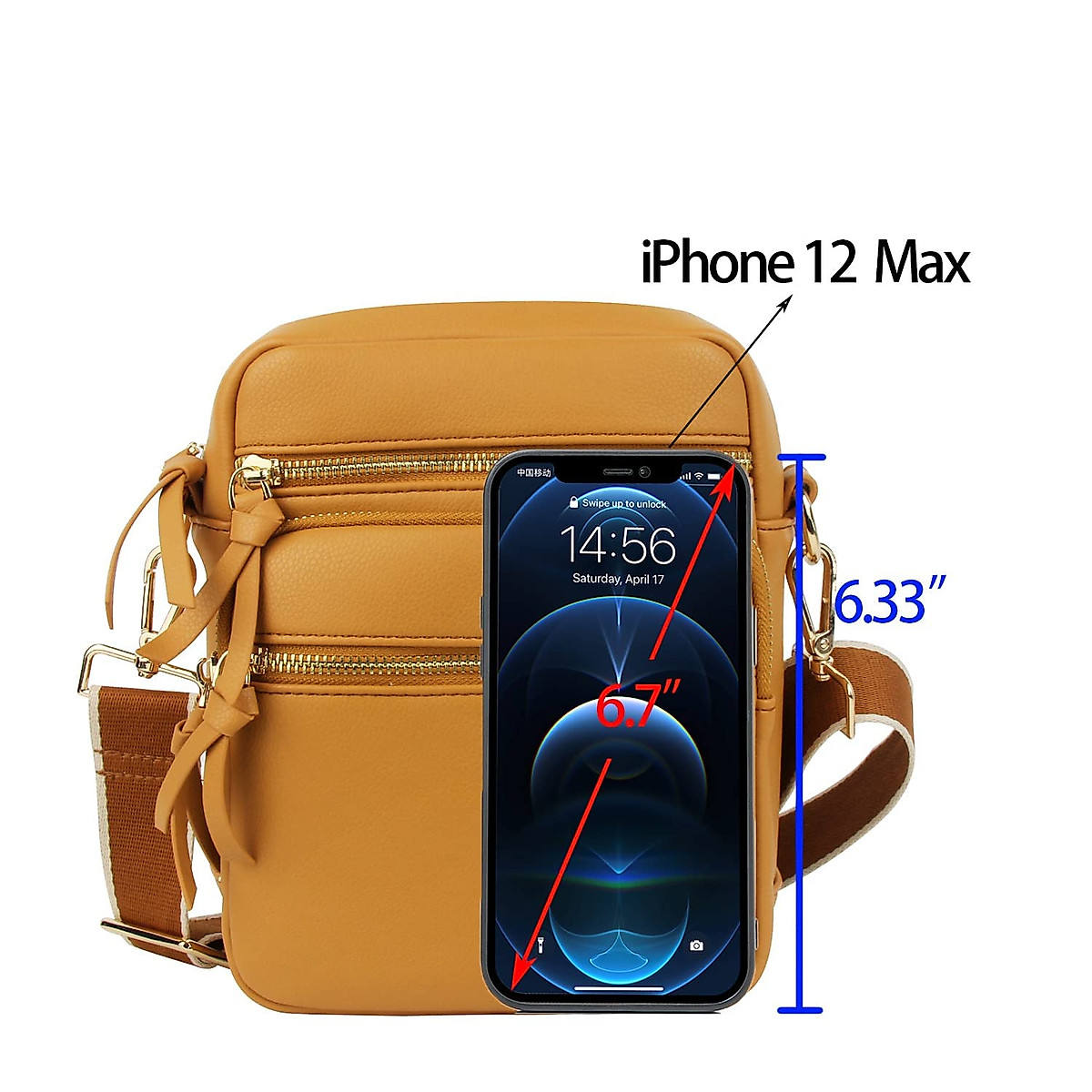 TITILT Small Crossbody Bags for Women, Ladies Cell Phone Purses Shoulder Bag with Adjustable Strap (Tan Color)