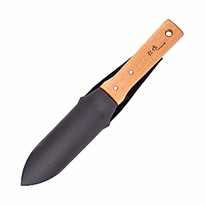Nisaku NJP6510 Namibagata Hori Weeding & Digging Knife Japanese 7.25 Blade, 6-Inch, Includes Weather Resistant Hard Plastic Sheath, Stainless Steel/Wood Handle