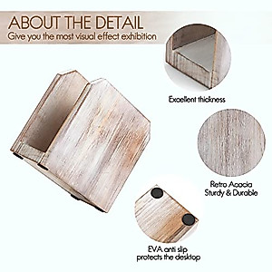 NelyBet Napkin Holder for Table, Acacia Wooden Napkin Holders for Kitchen, Rustic Farmhouse Napkin Holder for Kitchen Dining Room Table Decor, Distressed Wooden Napkin Holder White 5.5" x 5.1"