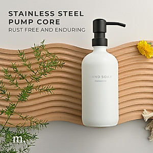 MaisoNovo Soap Dispenser 1-Piece Set | 16.9oz White Bottles with Black Stainless Steel Pump