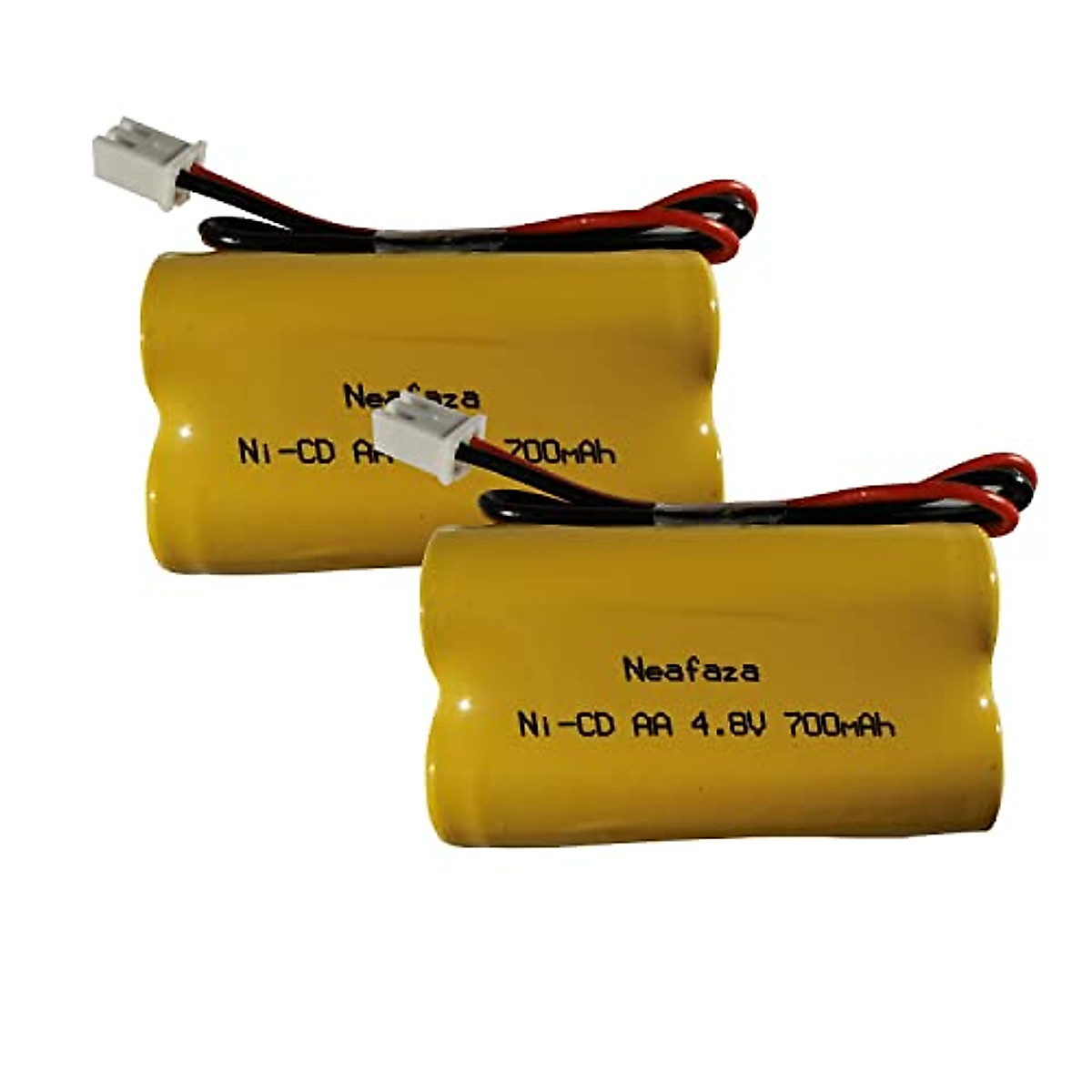 NEAFAZA BL93NC487 4.8V 700mAh Ni-Cd Battery Pack Compatible with Emergi-Lite MAG93NC487, Exit Light Co BAA-48R BAA48R, Interstate NIC0186, Dantona Custom-43, OSI OSA-126 BL93NC484 BL93NC485 (2 Pack)