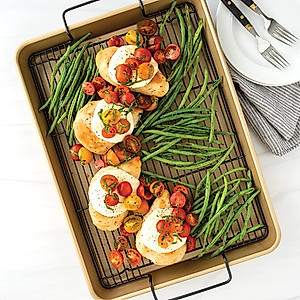 Nordic Ware High-Sided Oven Crisp Baking Tray Nonstick Bakeware, Half Sheet