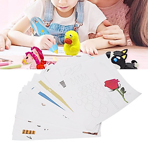 soobu 3D Printer Drawing, Thick Hands On Ability 3D Printer Drawing Paper 50 Patterns for Craft