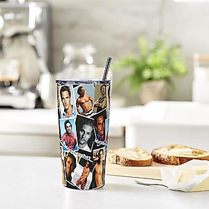 OAEWRE Matthew Actors McConaughey Stainless Steel Mug Insulated Tumbler Coffee Mugs with Lids and Straw Double Wall Vacuum Cup 20oz