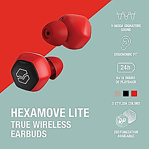 V-MODA Hexamove Lite, Wireless Earbuds - Sand White (HEXM-LITE-SWH)