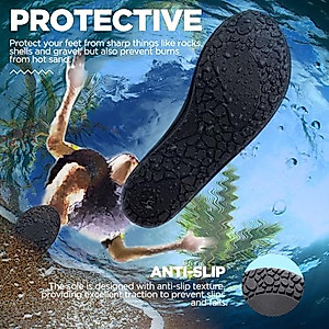 SIMARI Water Shoes for Women Men Swim Aqua Socks Beach Pool Essentials Barefoot Surf River Boat Kayak Sea Yoga Sand Exercise Sport Accessories Breathable Quick-Dry Adult Youth Kid Size SWS001