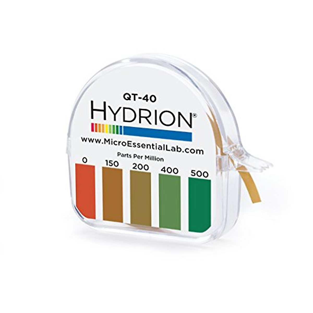 Micro Essential Labs Hydrion QT-40 Quaternary Sanitizer Test Tape 15 feet Roll Quat Color Chart 0-500 ppm Range New
