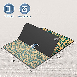 Mapuon Heavy Duty Desk Chair Mat for Carpet & Hardwood Floors, 48" x 36" Exquisite Jacquard Floor Mat Office Chair Mat for Carpeted Floors and Hardwood Floor for Home Office