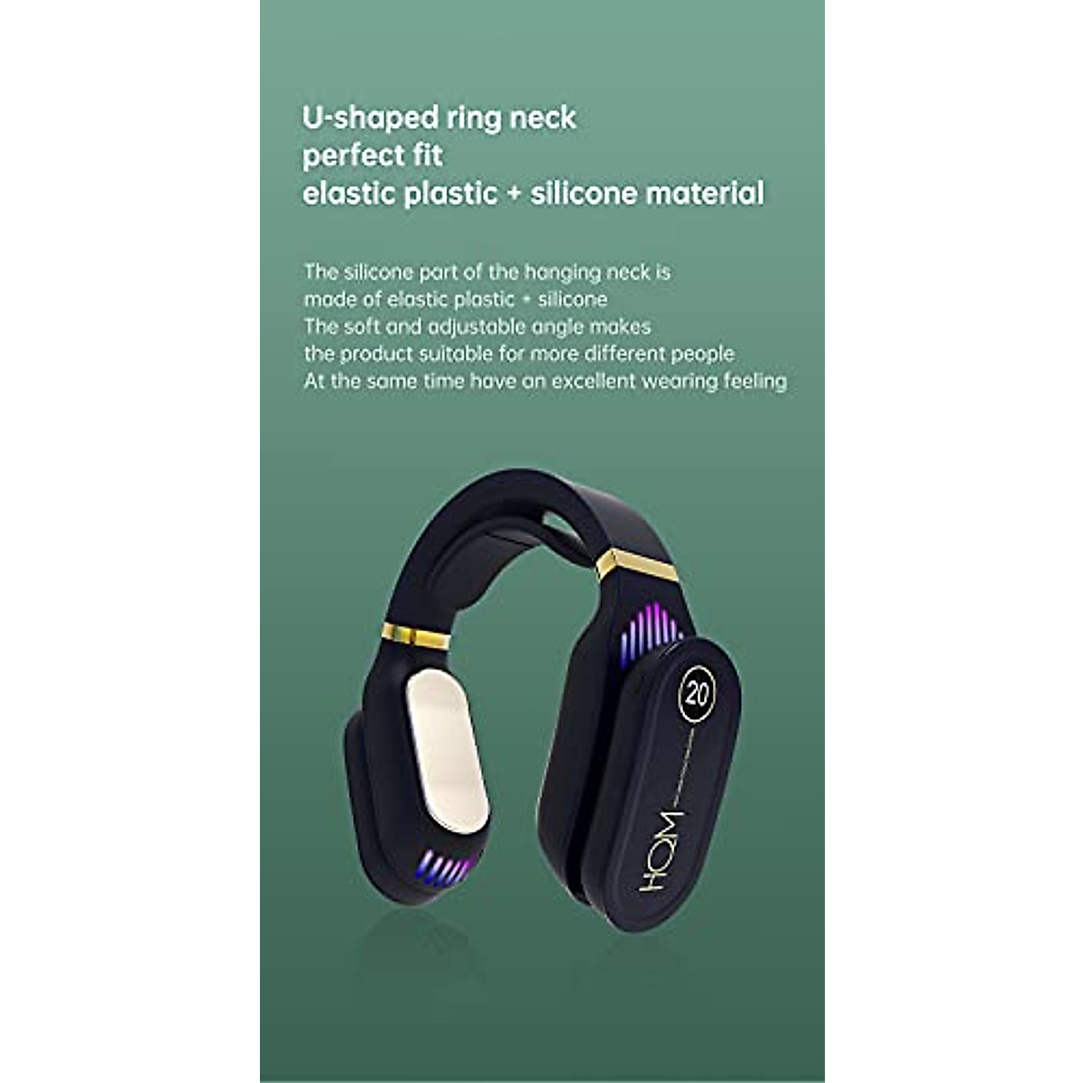 NISSHINSELFIE Portable Neck Fan,Neck heater and cooler Rechargeable Smart Constant Temperature Silent,3 seconds to heat or cool,Free Adjustment Personal Cooling,Available in all seasons (Black) LB02