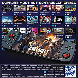 Megadream Mobile Game Controller Gamepad for iPhone iOS Android PC: Works with iPhone 16/15/14/13/12/11, iPad, Samsung Galaxy, TCL, Tablet, Call of Duty, Minecraft - Directly Play (Green)