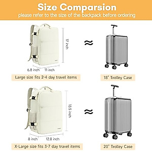 Taygeer Travel Backpack for Women, Carry On Backpack with USB Charging Port & Shoe Pouch, TSA 15.6" Laptop Backpack Flight Approved, College Gym Bag Casual Daypack for Weekender Business Hiking,Beige