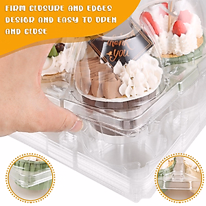 LISHINE 40 Pack Cupcake Containers 6 Count Cupcake Boxes Bulk Disposable Cupcake Carrier Plastic Cupcake Holder with Lid Clear Cupcake Plastic Cupcake Trays for Transporting