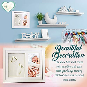 Lime Clay Hand/Footprint Photo Frame for Babies, Kids, and Pets – Includes 9” x 11” Colored Wood Photo Frame, Roller, Mounting Hardware, and Instructions -"Pose"ies