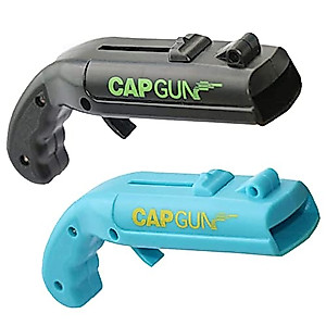Bottle Opener,Funny Launcher Shooter Bottle Opener for Creative Game,Family Party,Bar ,Outdoor Barbecue,Plastic(Black&Blue)