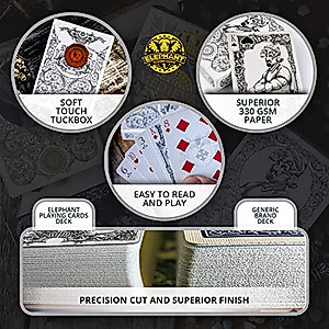 Medieval Playing Cards - Professional Poker Cards in Period-Authentic Middle Ages Designs - Black Edition - Great for Magic, Cardistry, Gameplay - Deck of Cards for Kids & Adults Free Card Game E-book