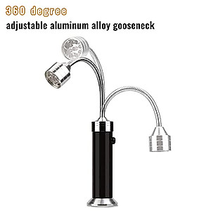 MasBekTe Barbecue Grill Lights, Magnetic Base Super Bright LED BBQ Lights, 360 Degree Flexible Gooseneck, Heat Resistant Alloy Grill Accessories for Outdoor Grill, Pack of 2