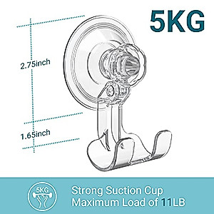 Teletrogy Shower Razor Holder, 4Pack Heavy Duty Adhesive Hooks Damage Free Shower Hooks DIY Assemble, Waterproof Razor Suction Cup Holder for Bathroom, Kitchen, Shaver, Towel, Loofah, Christmas Wreath