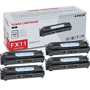4-Pack FX11 1153B001AA Black Toner Cartridge High Yield Compatible CRGFX11 FX11 Replacement for Canon Laser Class 810, 830, 830i Printer