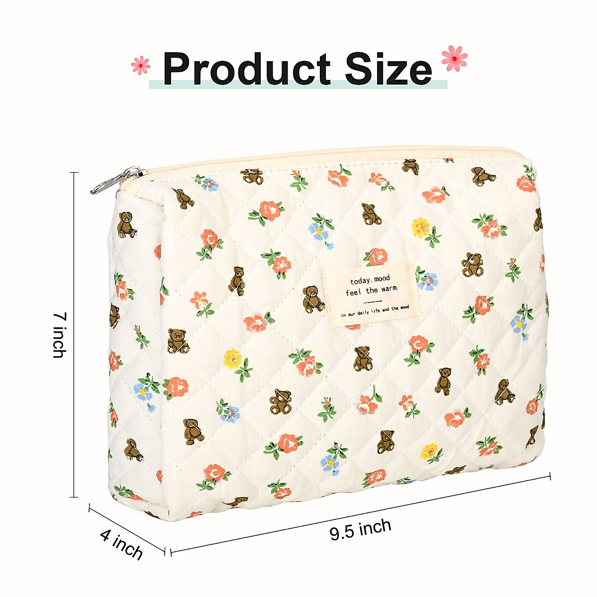 SOIDRAM Coquette Makeup Bag Coquette Aesthetic Cosmetic Bag Large Travel Makeup Organizer Cute Pouch Cotto Kawaii Toiletry Bag