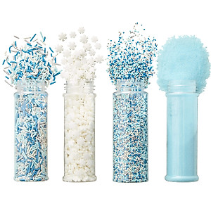 Wilton Winter Sprinkles Mega Set of 4, 16.6 oz, blue and white